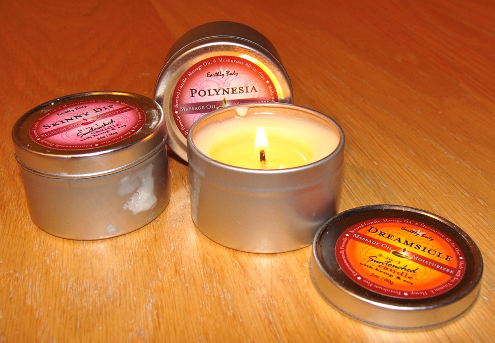 Earthly Body Trio Mini Massage Candles Review Kinky Testers